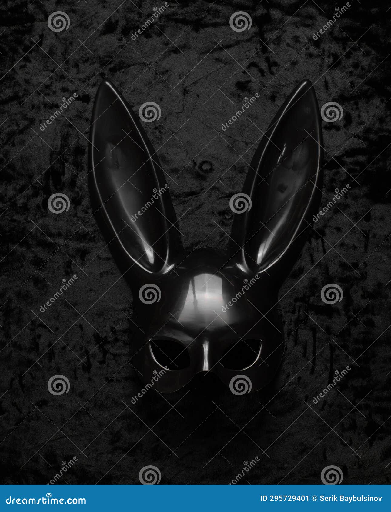 Black rabbit mask on black stock image. Image of masquerade - 295729401