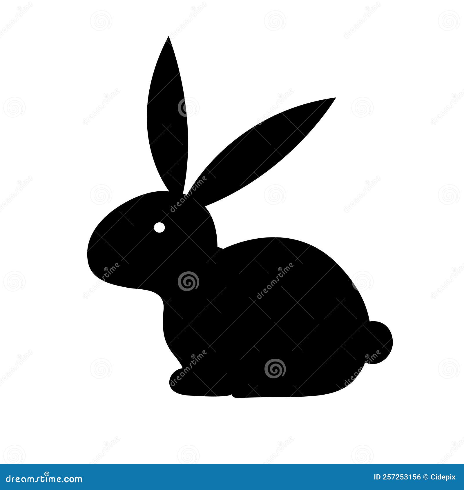 Black Rabbit Silhouette 1 stock vector. Illustration of certificate ...