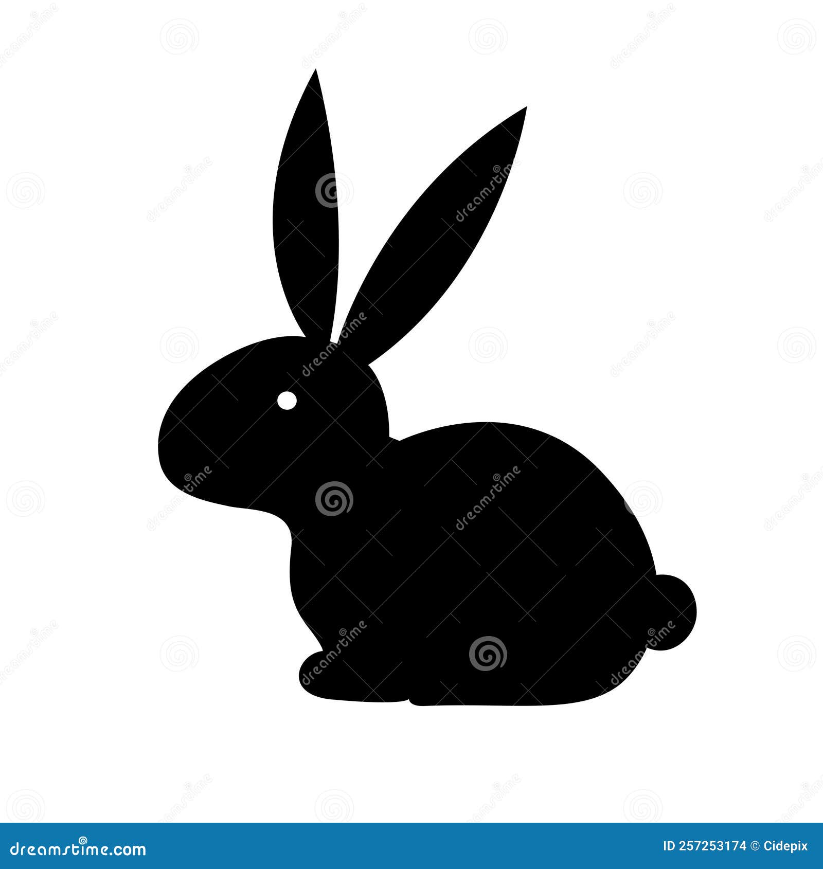 Black Rabbit Silhouette 3 stock vector. Illustration of logo - 257253174