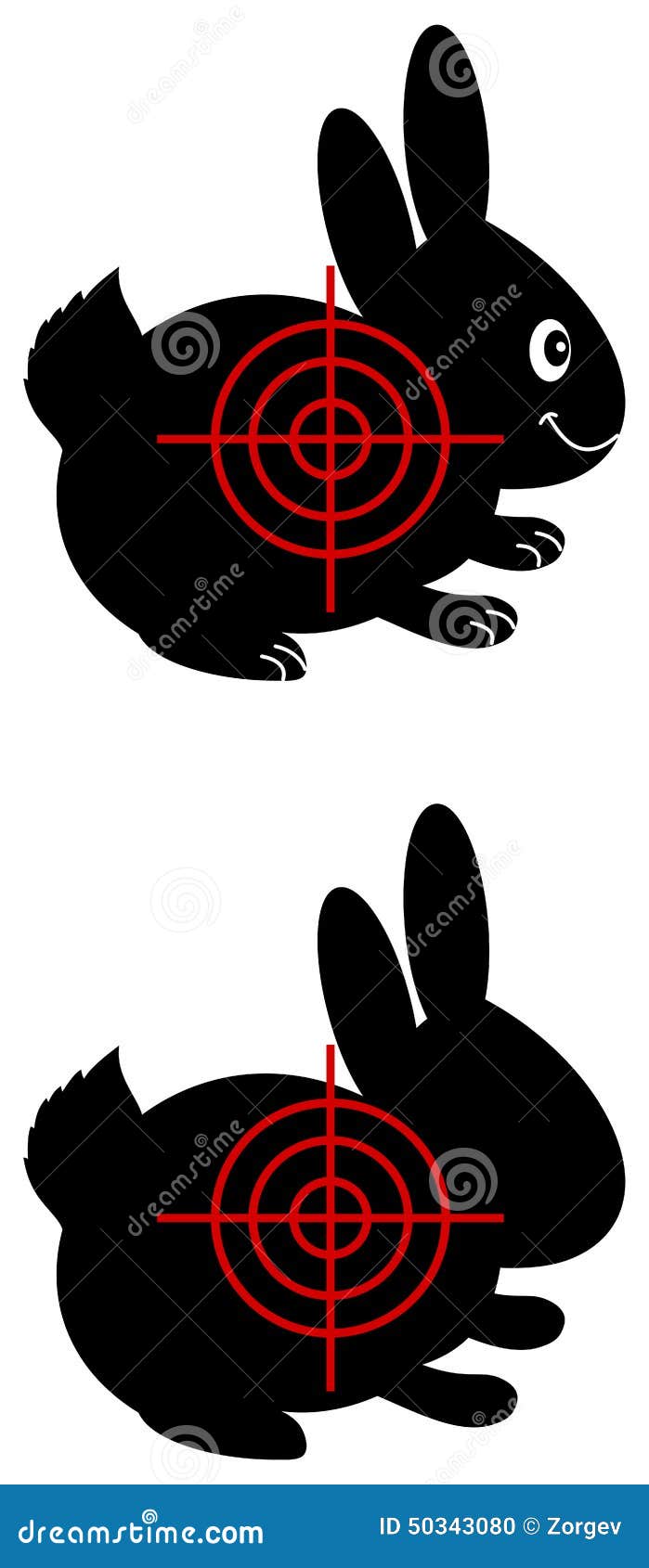 A Black Rabbit Target for Hunting Stock Illustration - Illustration of ...