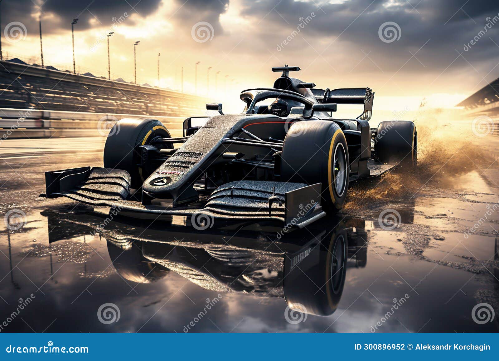 Black Racing Car is Moving Fast on Formula One Track Stock Photo ...