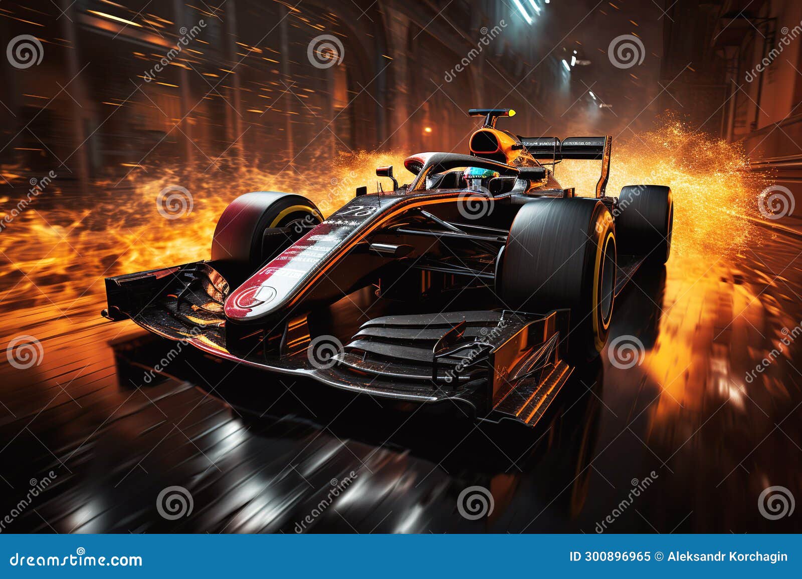Black Racing Car is Moving Fast on Formula One Track Stock Image ...