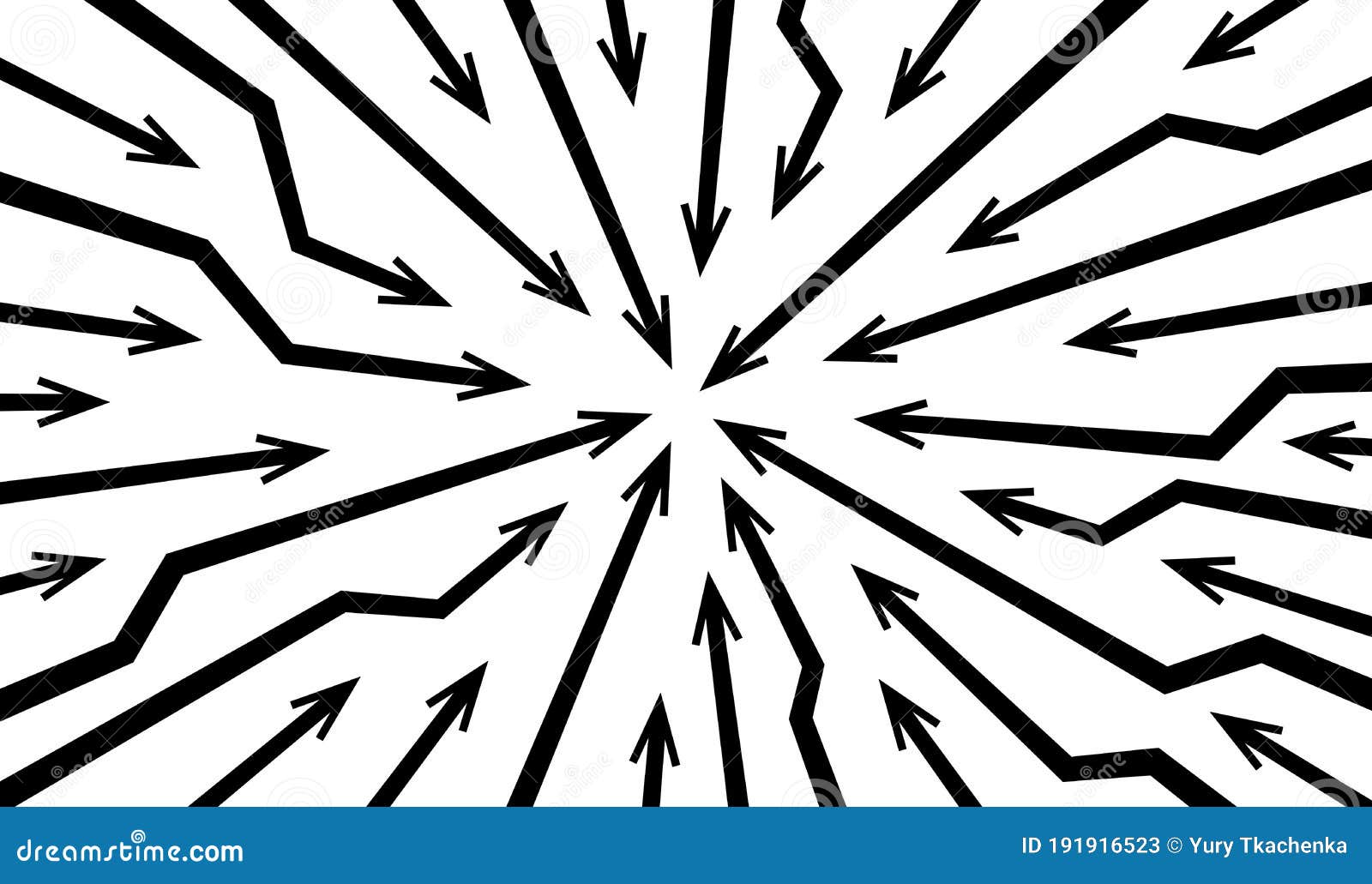 Radial, Concentric Arrows Pointing To Center, Inside. Merge, Resize ...