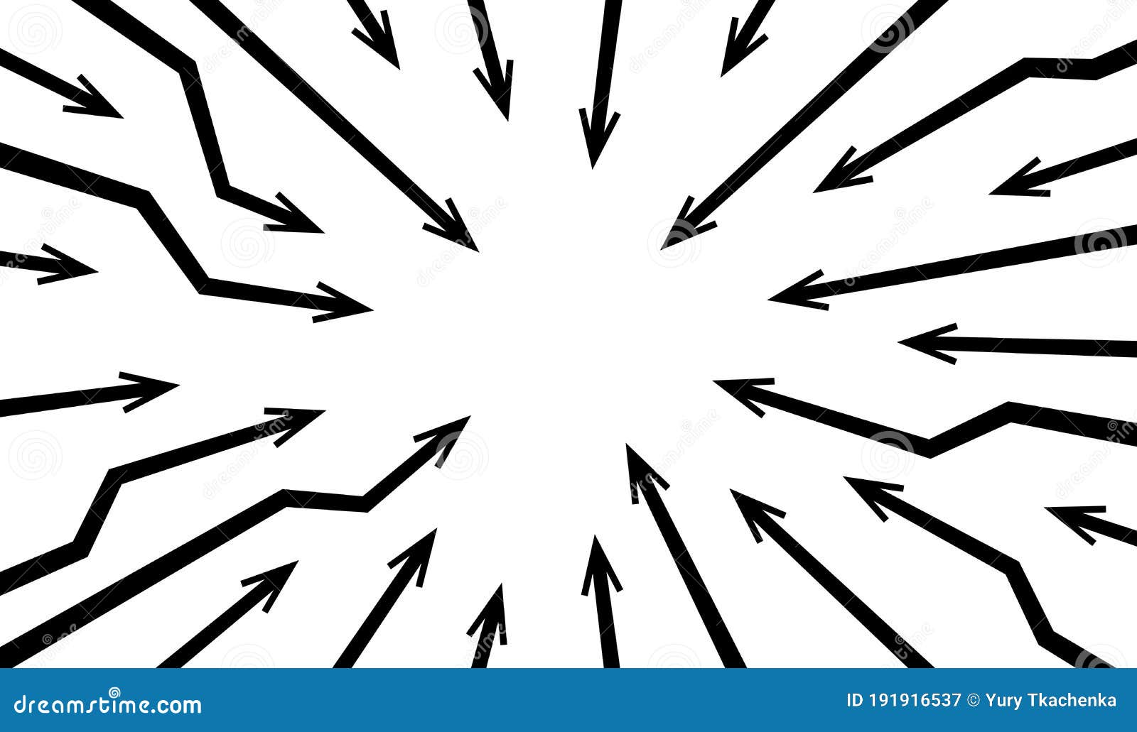 Black Radial Concentric Arrows Stock Vector - Illustration of moving ...