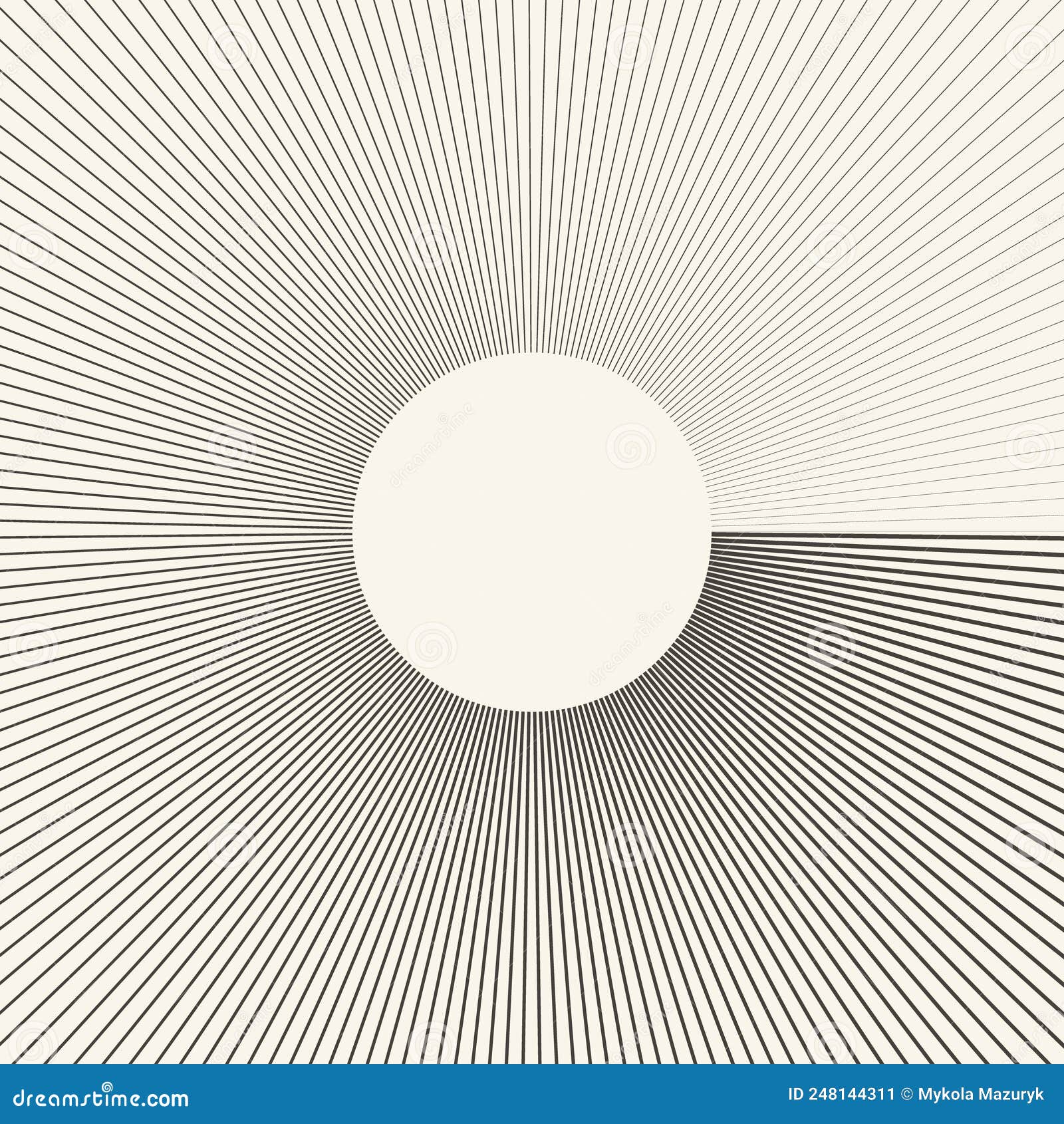 Black Radial Lines with Different Thickness, Like a Logo or Abstract ...