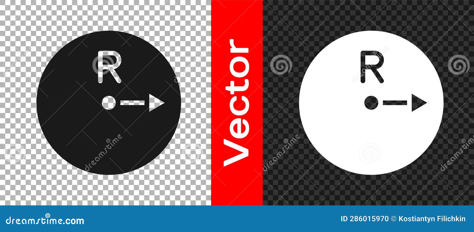 Black Radius Icon Isolated on Transparent Background. Vector Stock ...