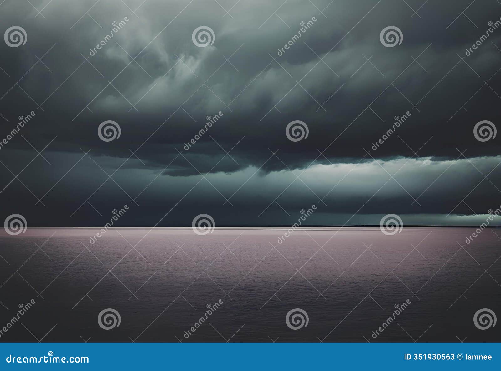 Black Rain Clouds Float Above the Sea, Ominous. Stock Illustration ...