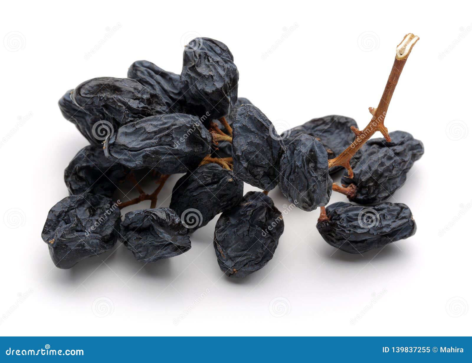 Black Raisin Isolated on White Stock Image - Image of macro, gold ...