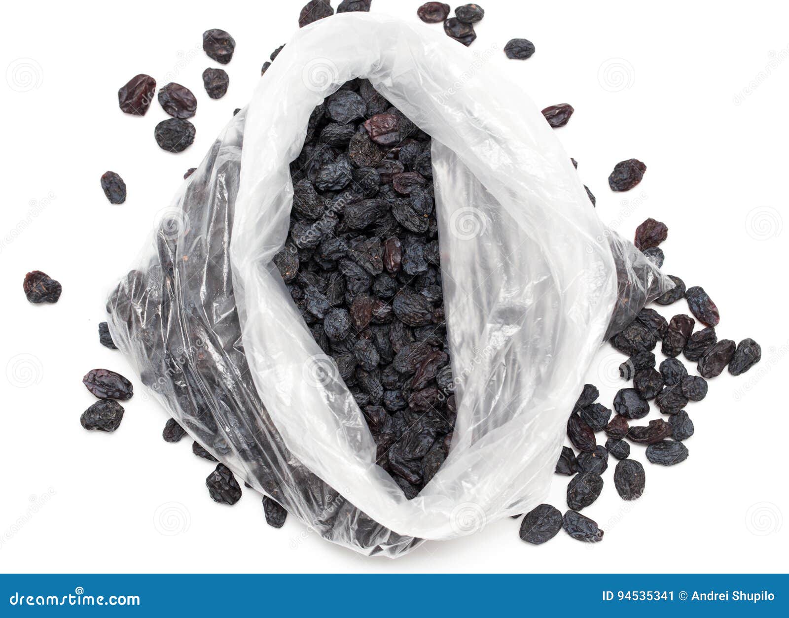 Black Raisins in a Plastic Bag Stock Image - Image of fruit, raisins ...