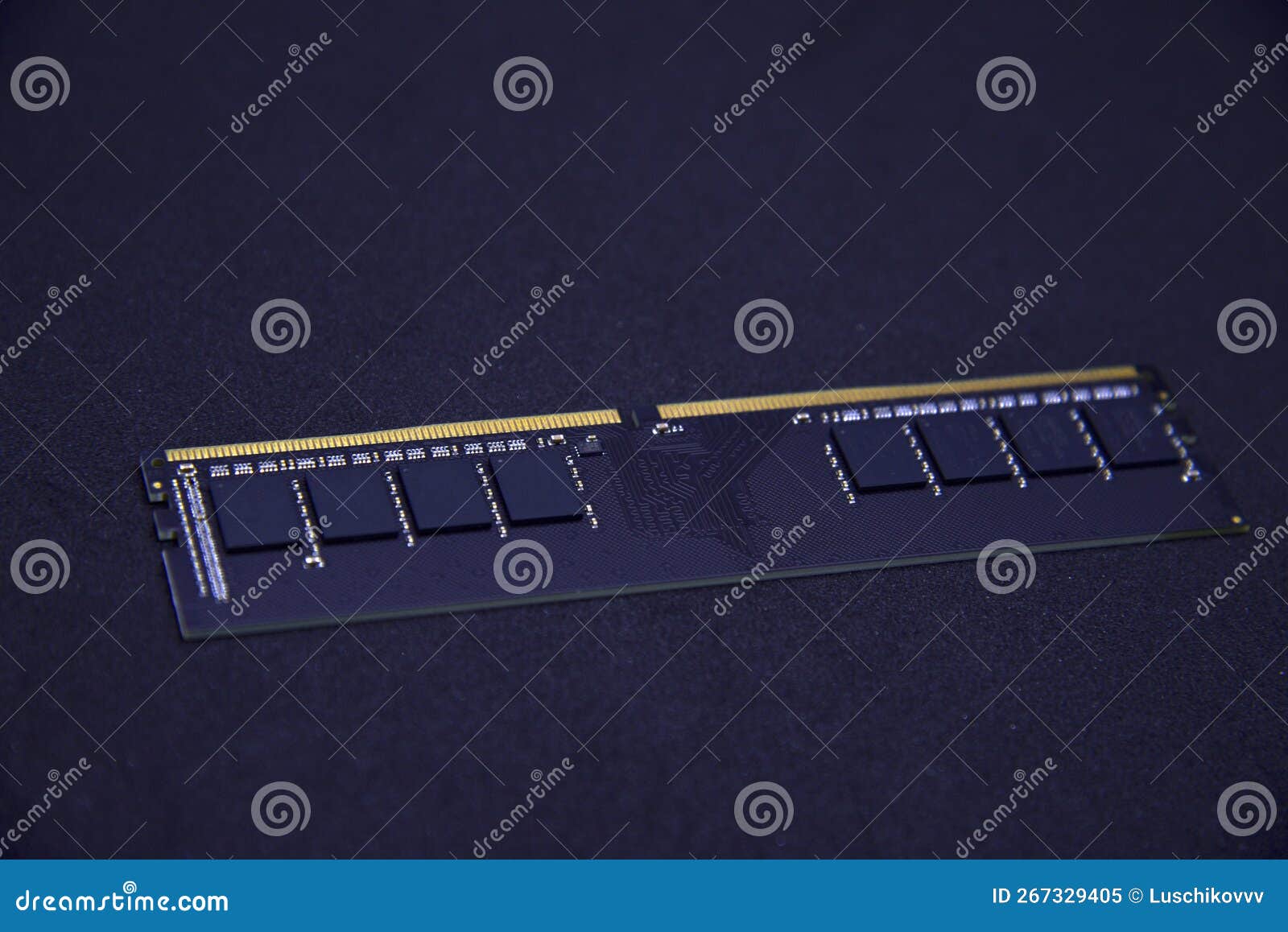 Black RAM Bar on a Black Background. Computer RAM Stock Image - Image ...