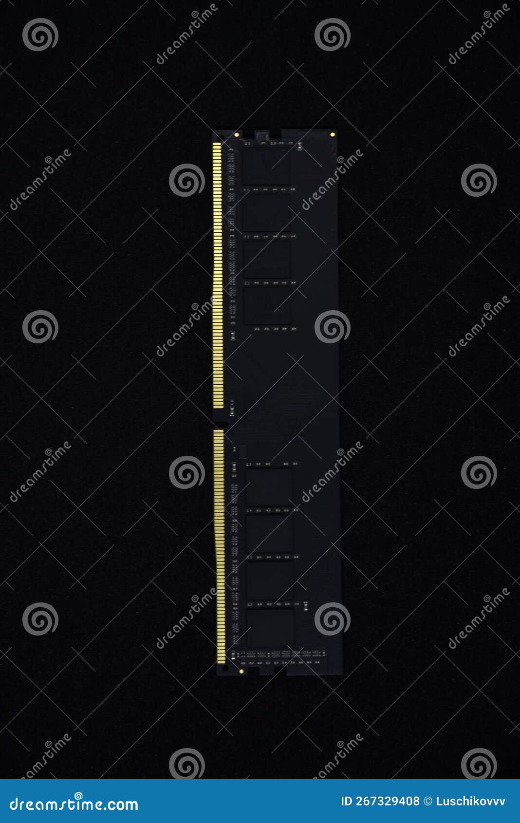 Black RAM Bar on a Black Background. Computer RAM Stock Photo - Image ...