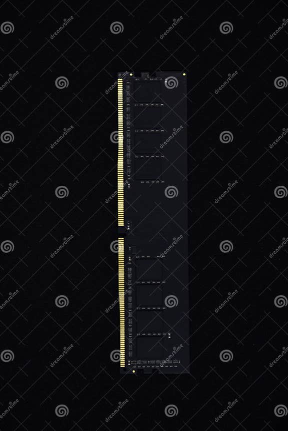 Black RAM Bar on a Black Background. Computer RAM Stock Photo - Image ...