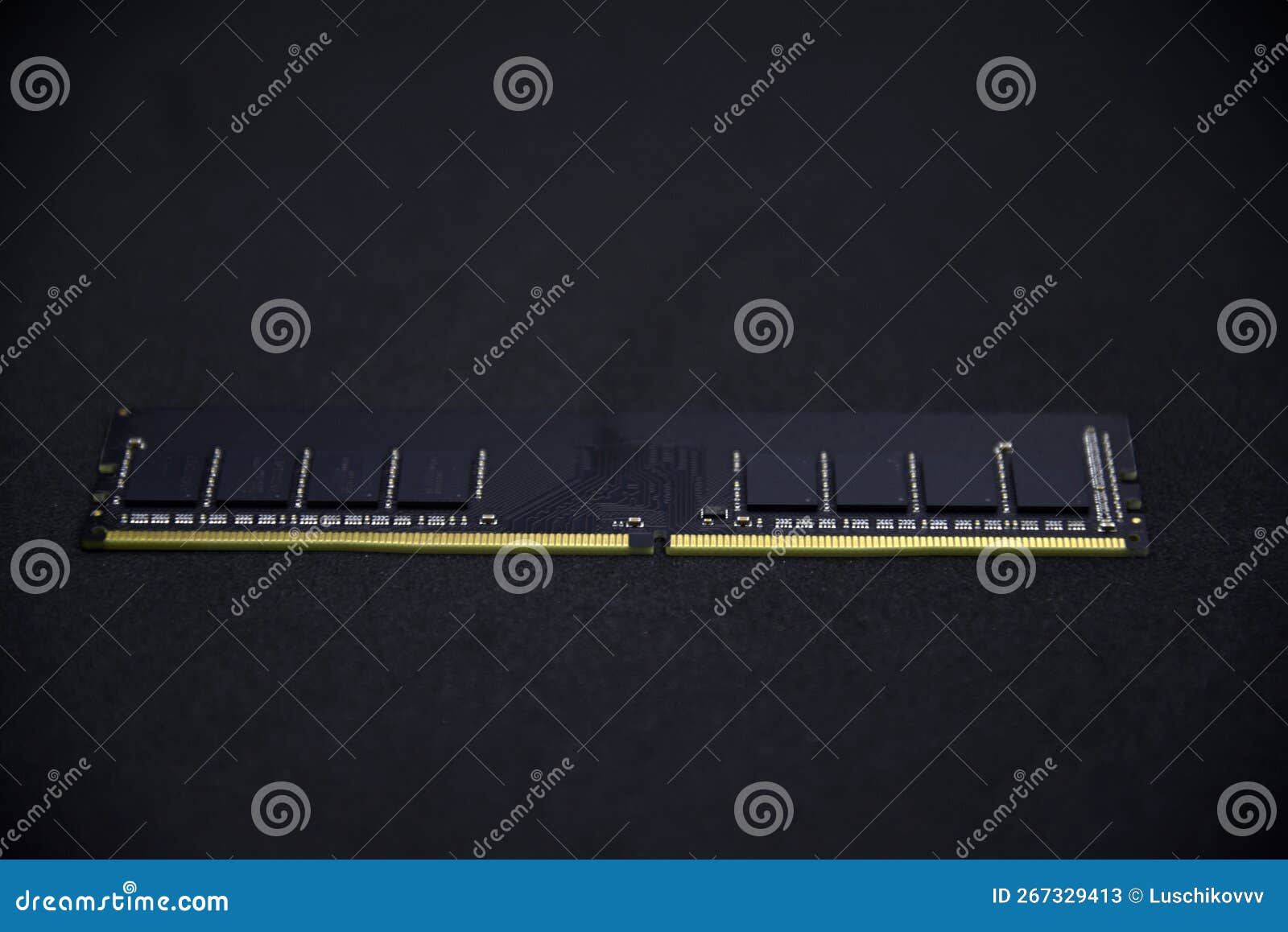 Black RAM Bar on a Black Background. Computer RAM Stock Image - Image ...