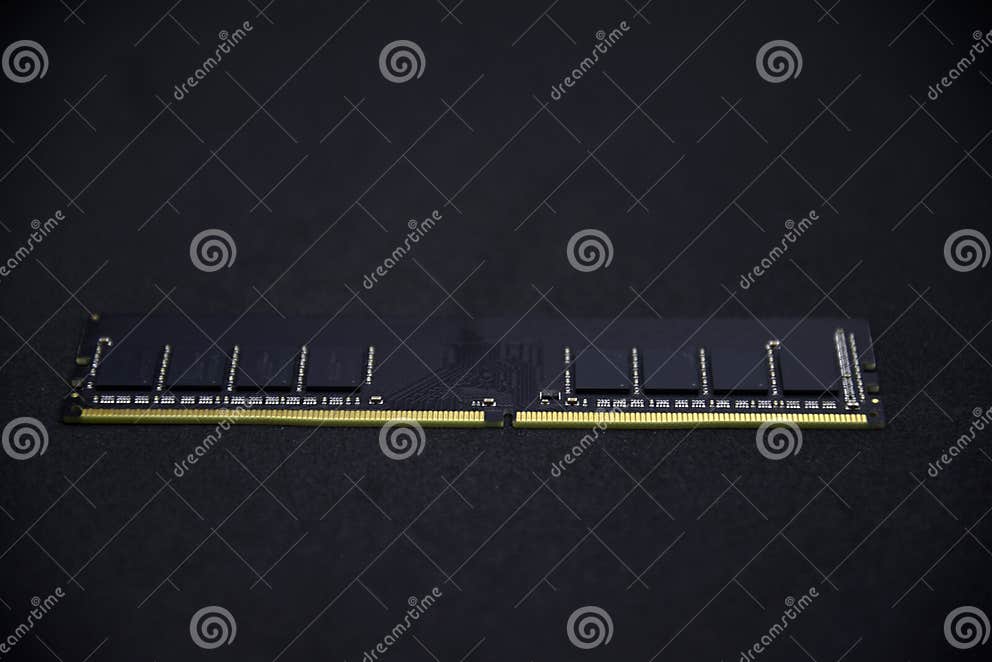 Black RAM Bar on a Black Background. Computer RAM Stock Image - Image ...