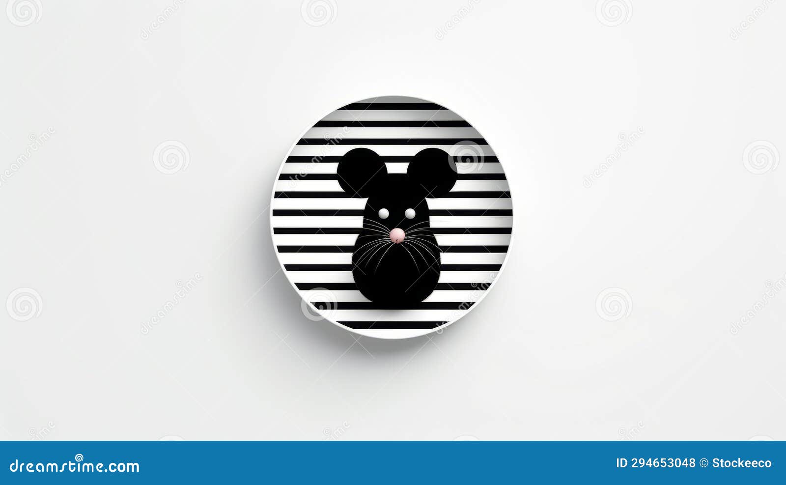 Minimalistic Black and White Mouse Vector Illustration Stock ...