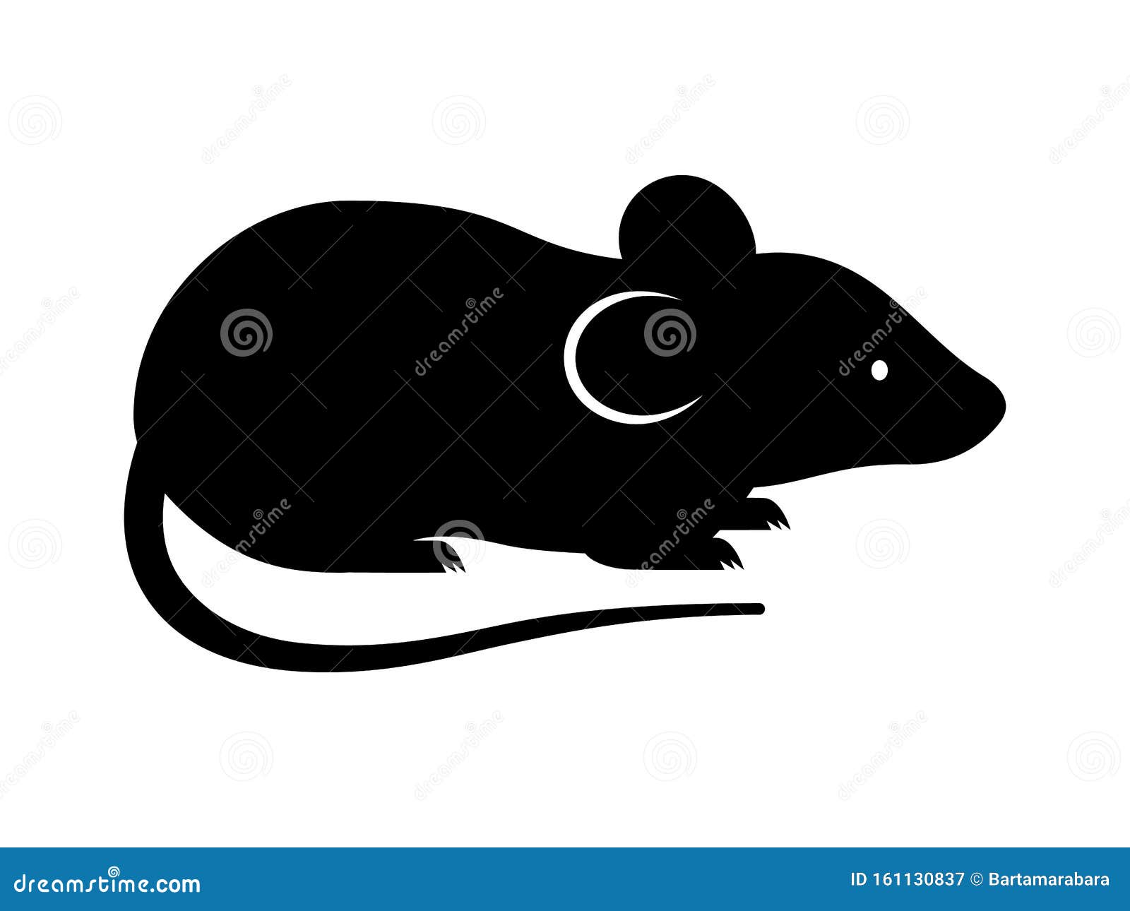 Black Rat, Mouse, Rodent, Cute Silhouette. Vector Stock Illustration ...