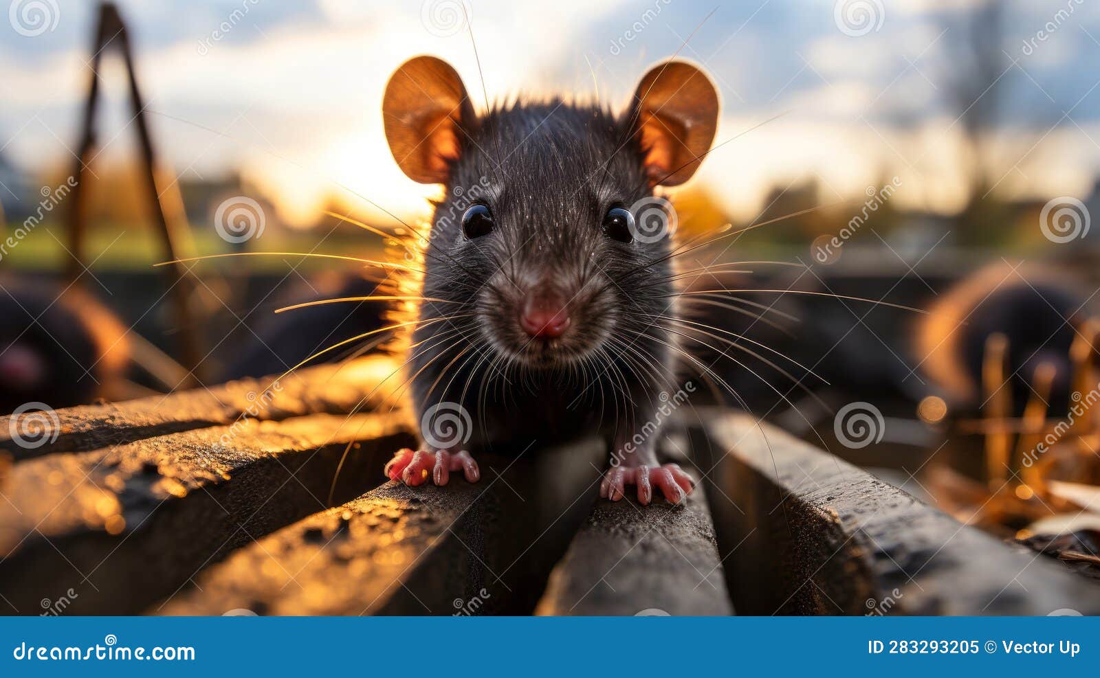 Black Rat with Red Eyes. Generative AI. Stock Illustration ...