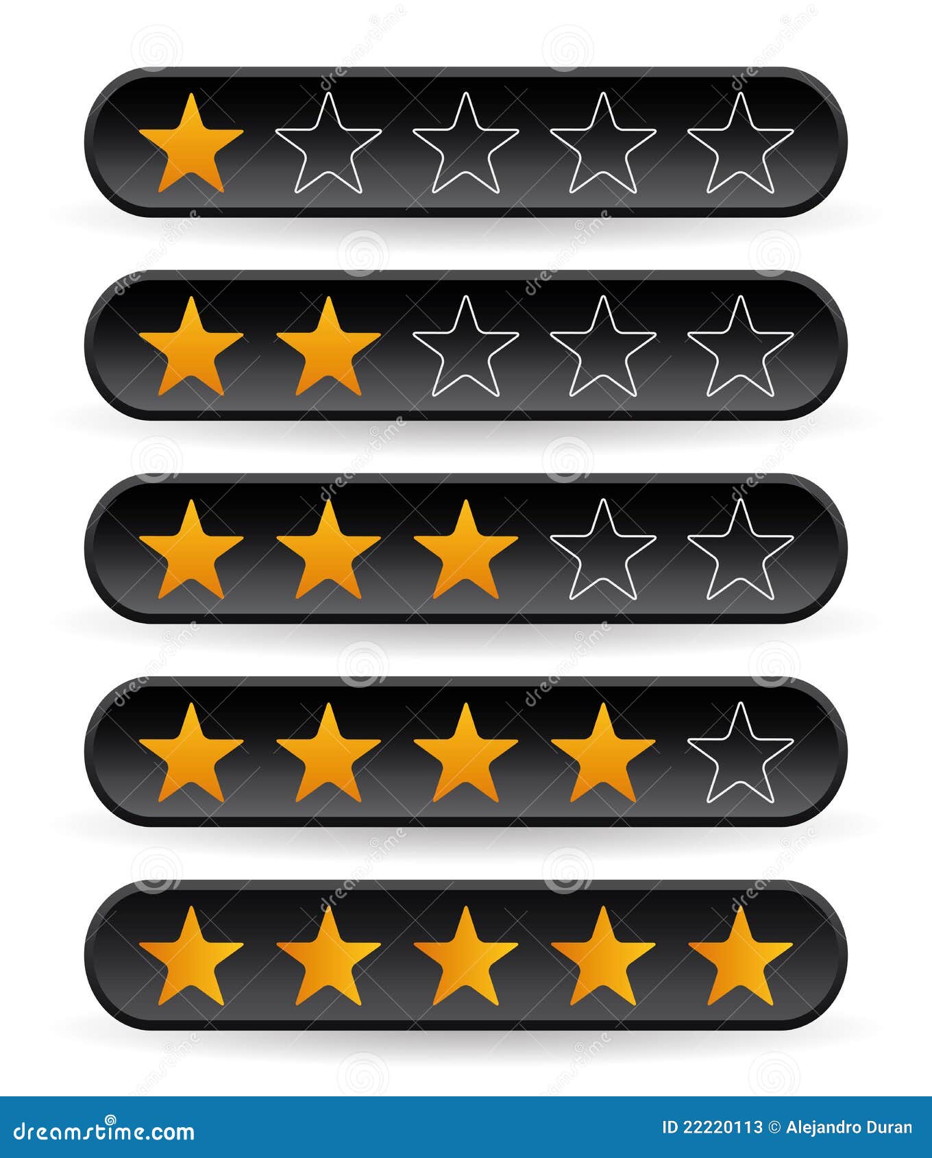 Black rating stars stock vector. Illustration of shadow - 22220113