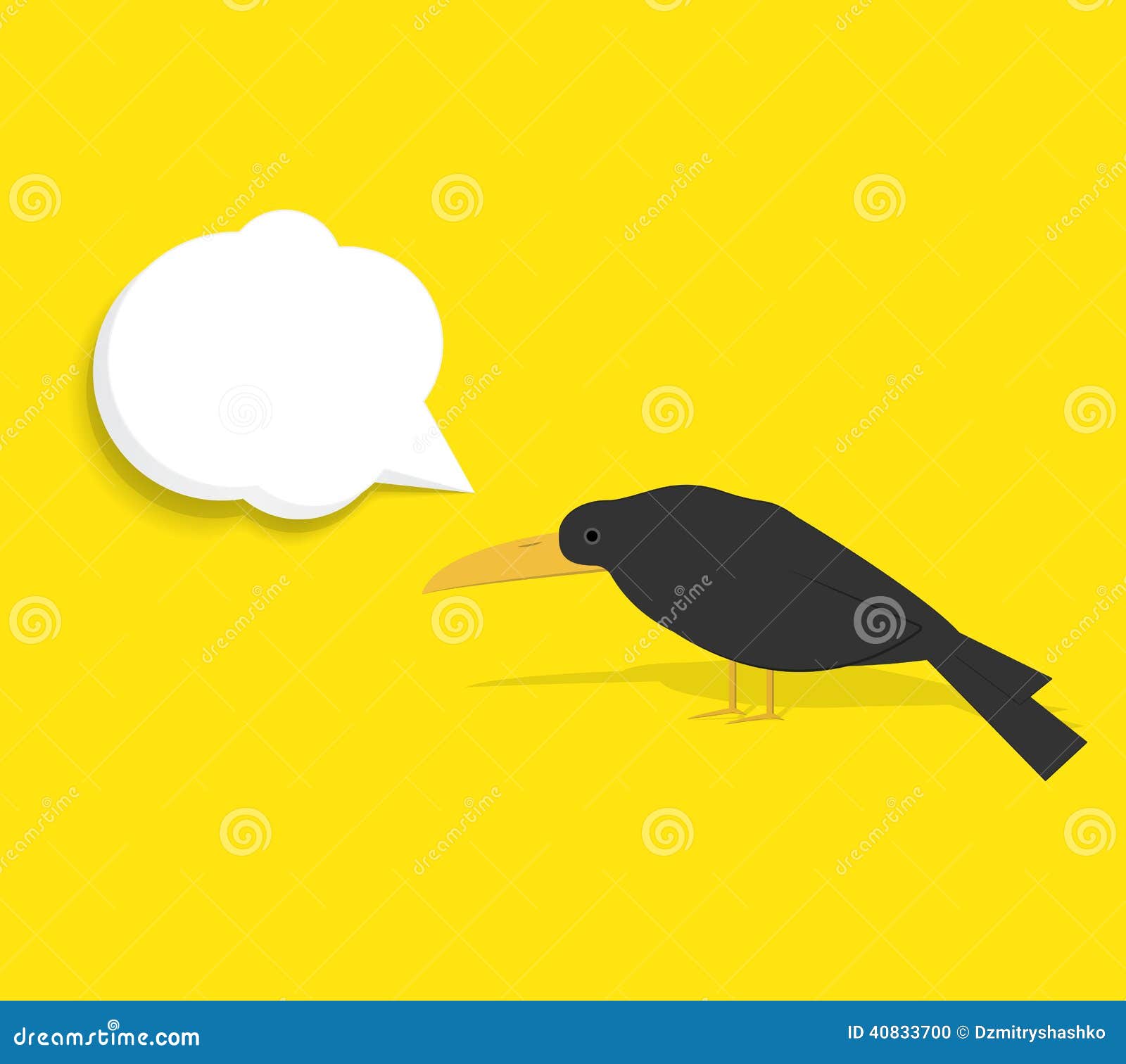 Black Raven with Speech Bubble Stock Vector - Illustration of ...