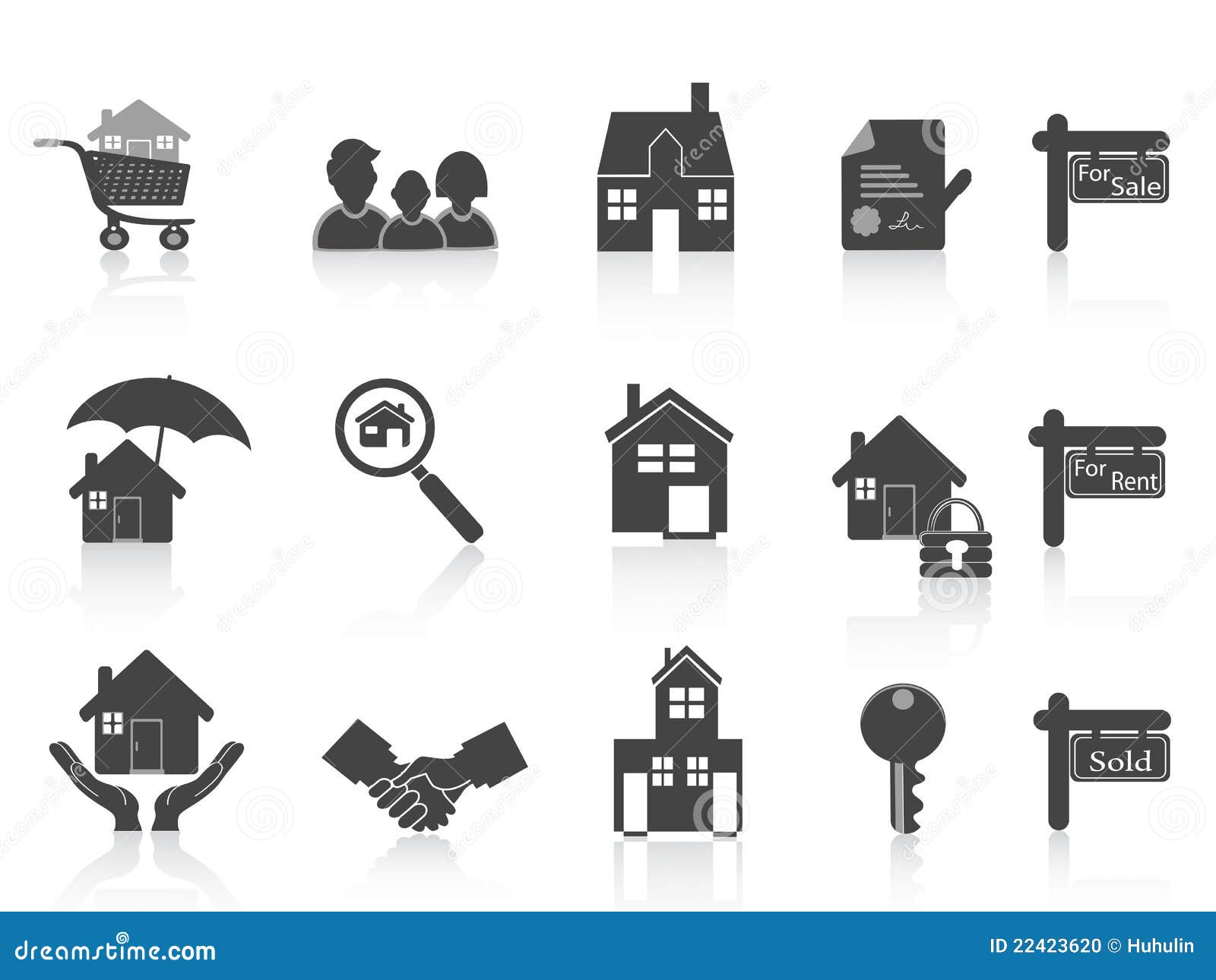 Black real estate icon stock vector. Illustration of element - 22423620