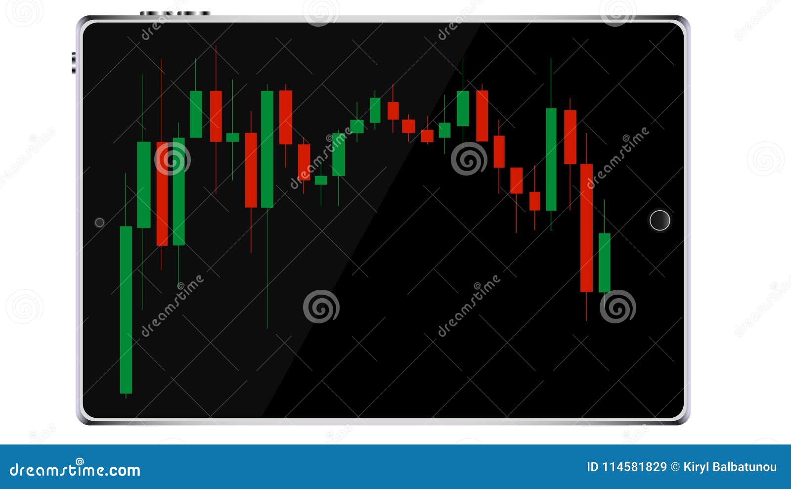 Black Realistic Big Smart Touch Mobile Tablet Computer with Japanese ...