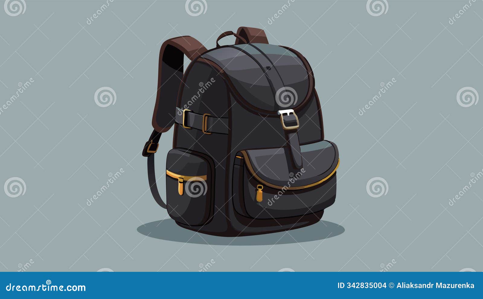 Black Realistic 3d Backpack Mockup with Drawstring, Pocket and Zipper ...