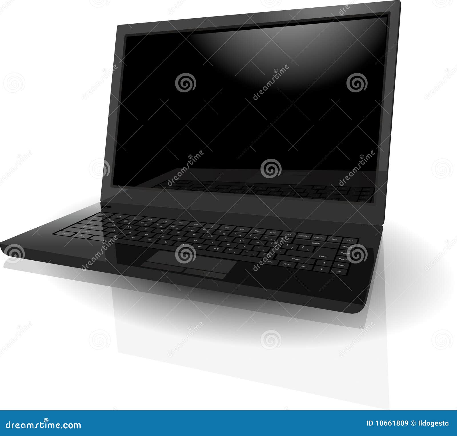 Black realistic laptop stock vector. Illustration of black - 10661809