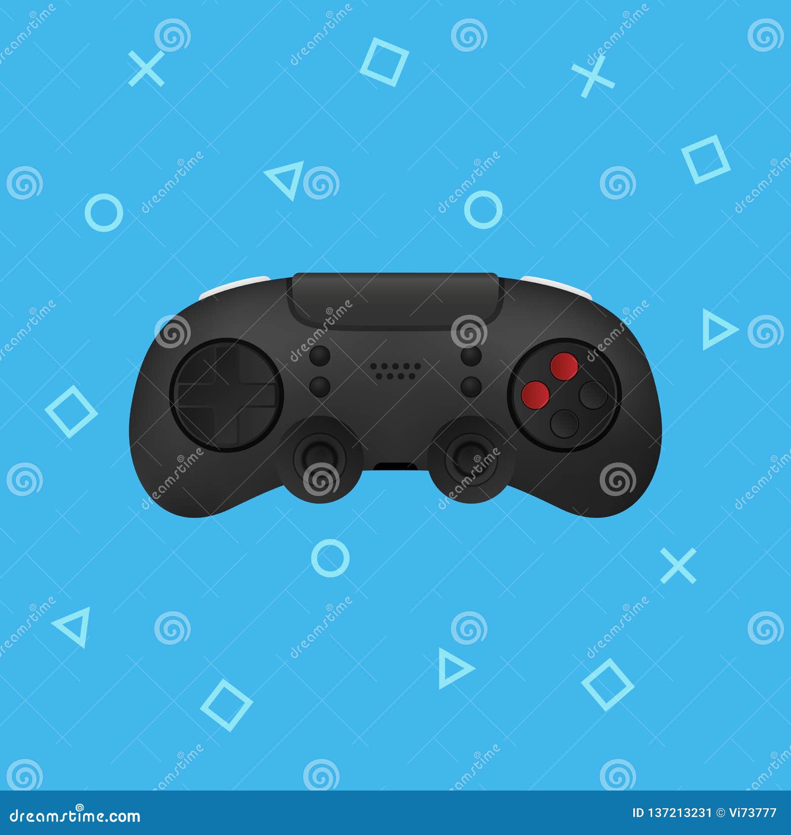 Black Realistic Modern Gamepad Illustration. Vector Joystick Icon ...