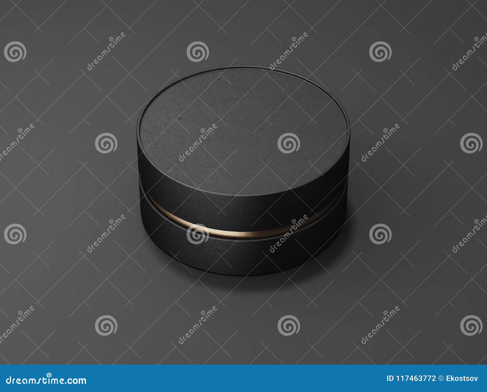 Black Box Stands on Black Floor. 3d Rendering Stock Illustration ...