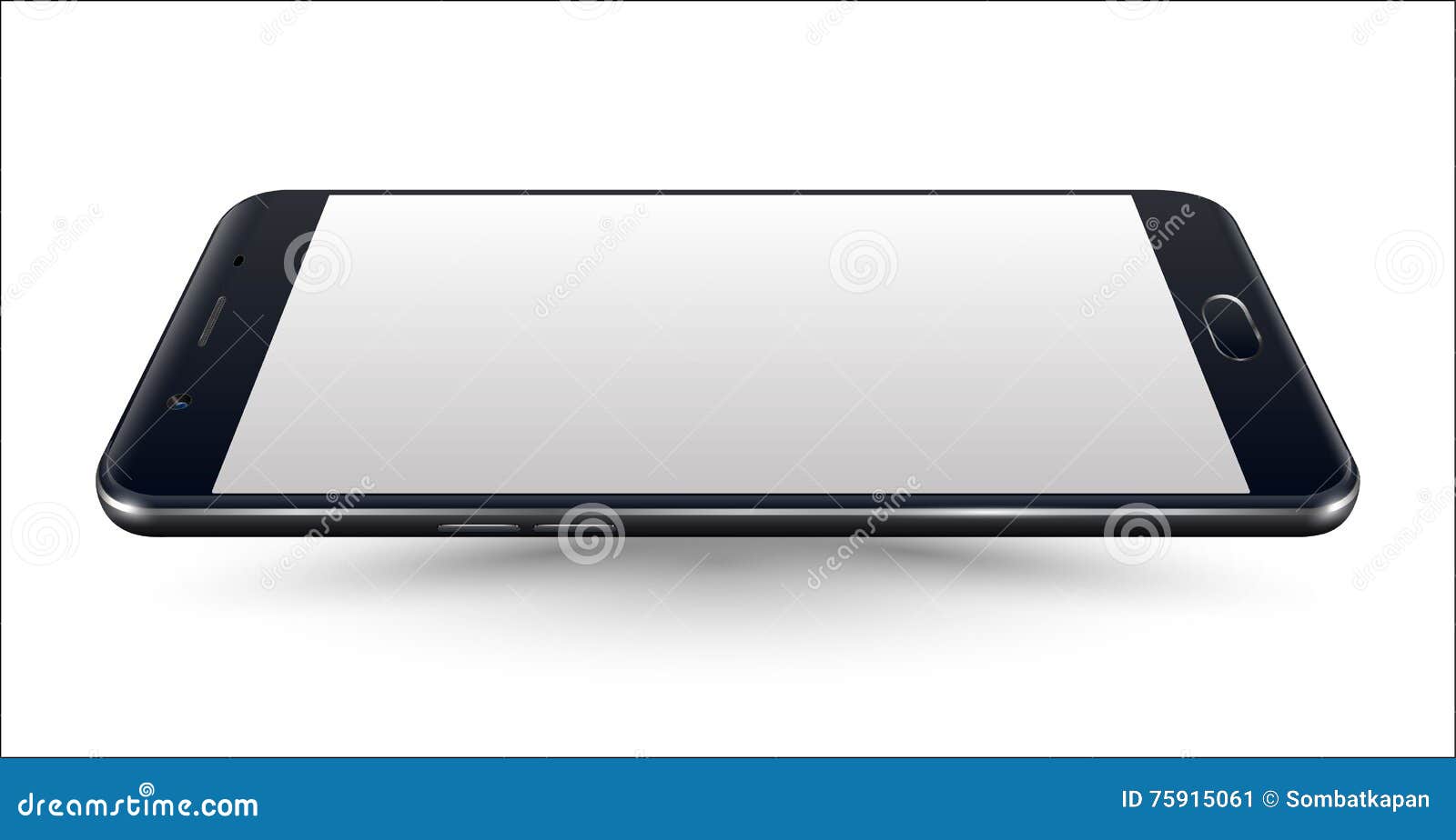 Realistic Smartphone Screen Template Isolated On Transparent Background ...