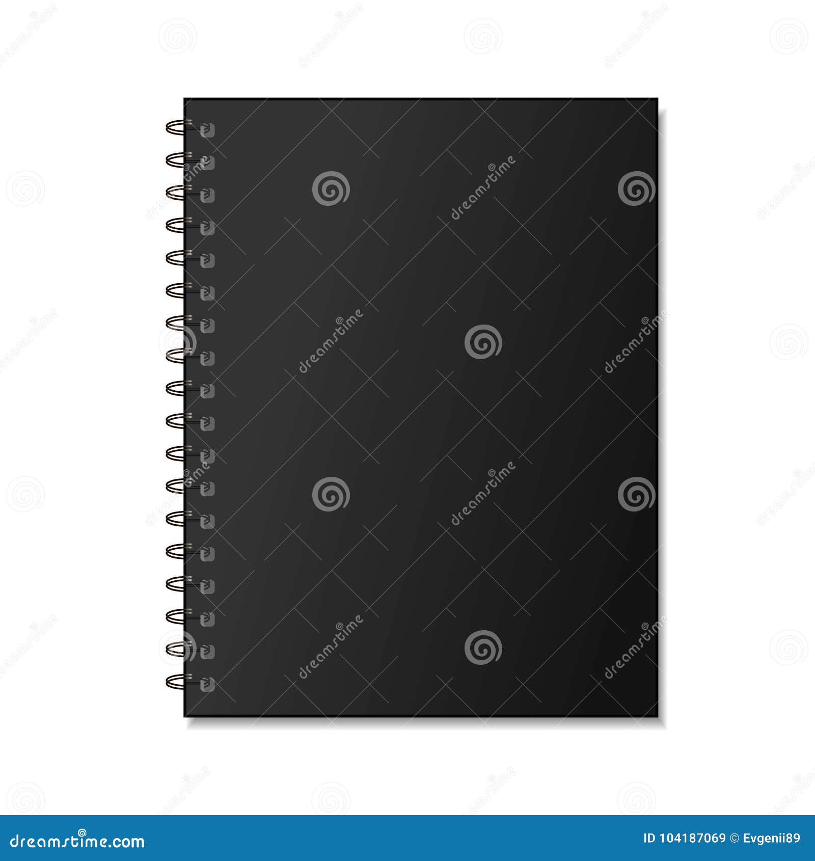 Black Realistic Spiral Notepad Mockup for Branding on White Stock ... Black Realistic Spiral Notepad Mockup for Branding on White Stock ...