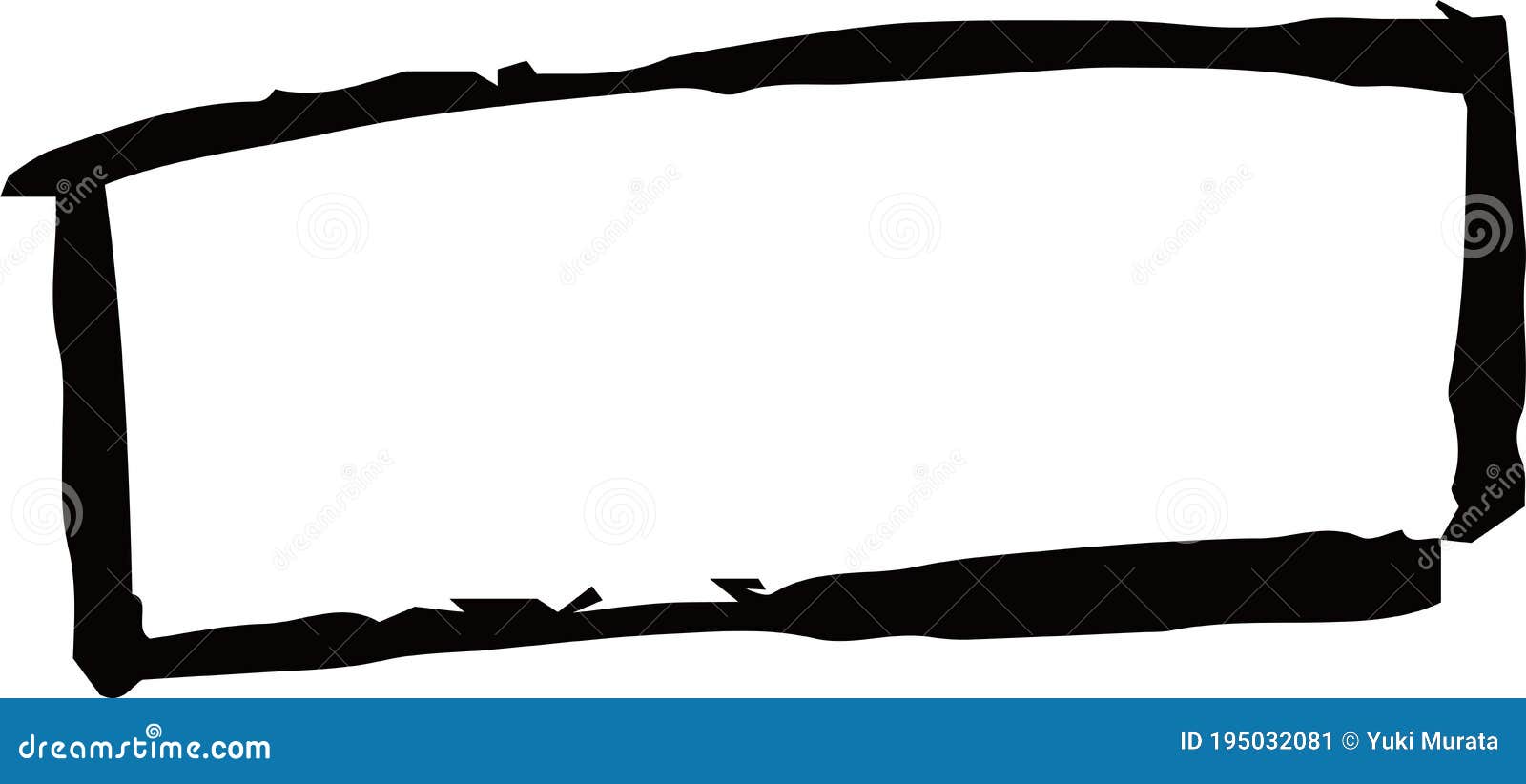 Black Rectangle Drawn with Rough Lines Stock Illustration ...