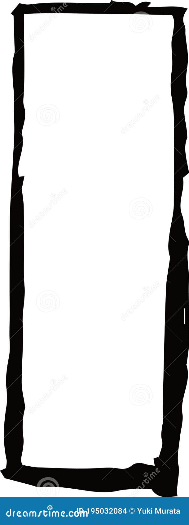Black Rectangle Drawn with Rough Lines Stock Illustration ...