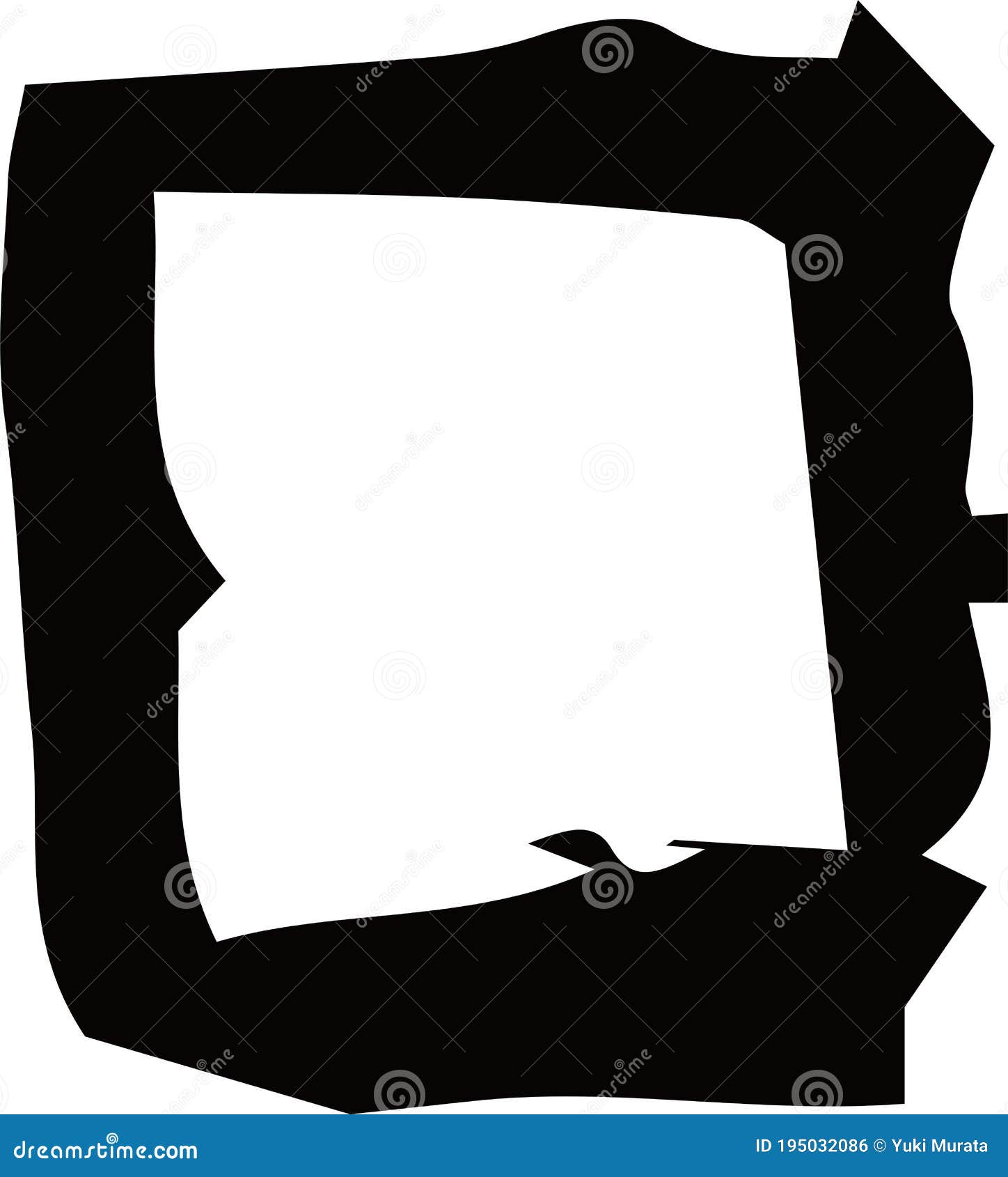 Black Rectangle Drawn with Rough Lines Stock Illustration ...