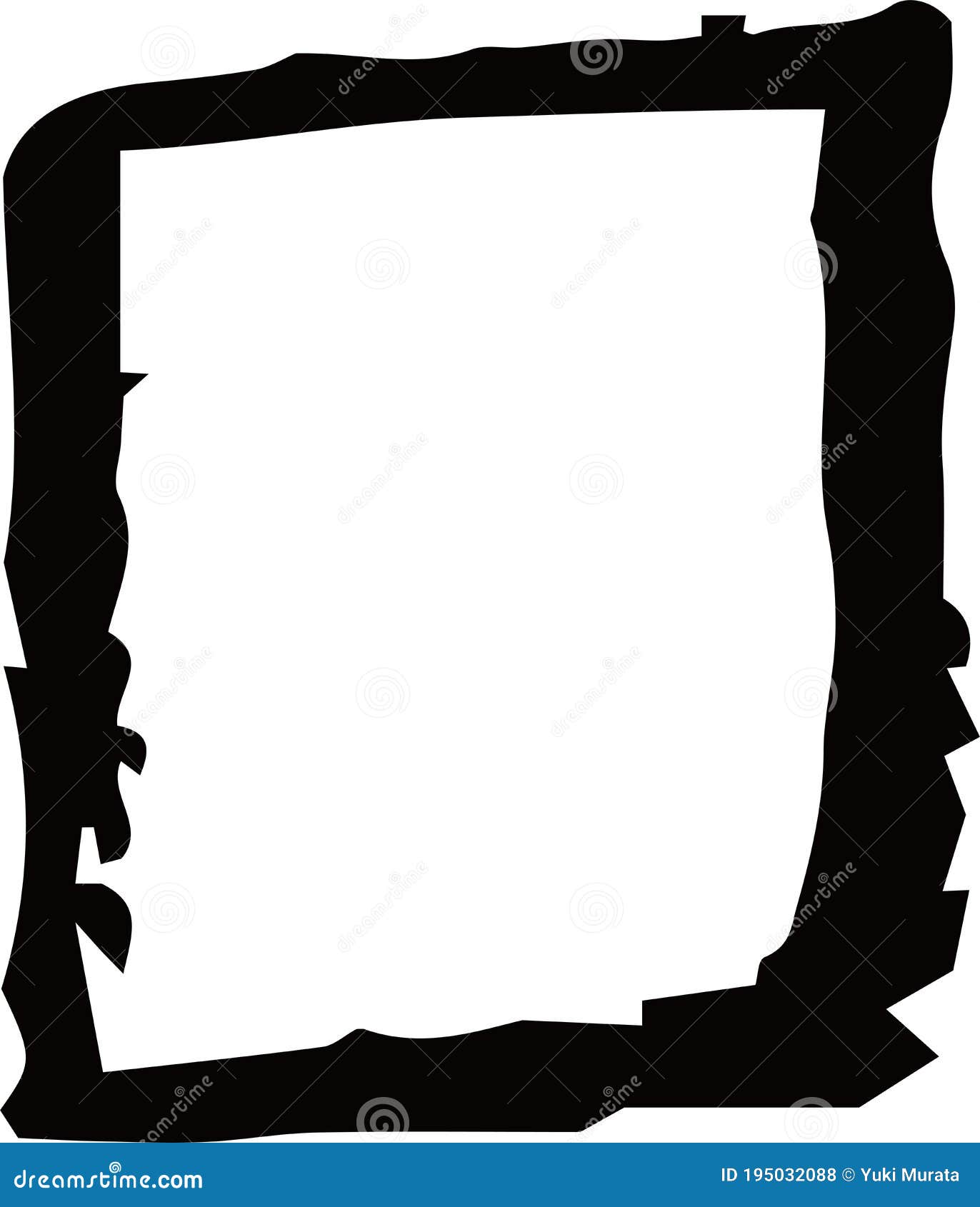 Black Rectangle Drawn with Rough Lines Stock Illustration ...