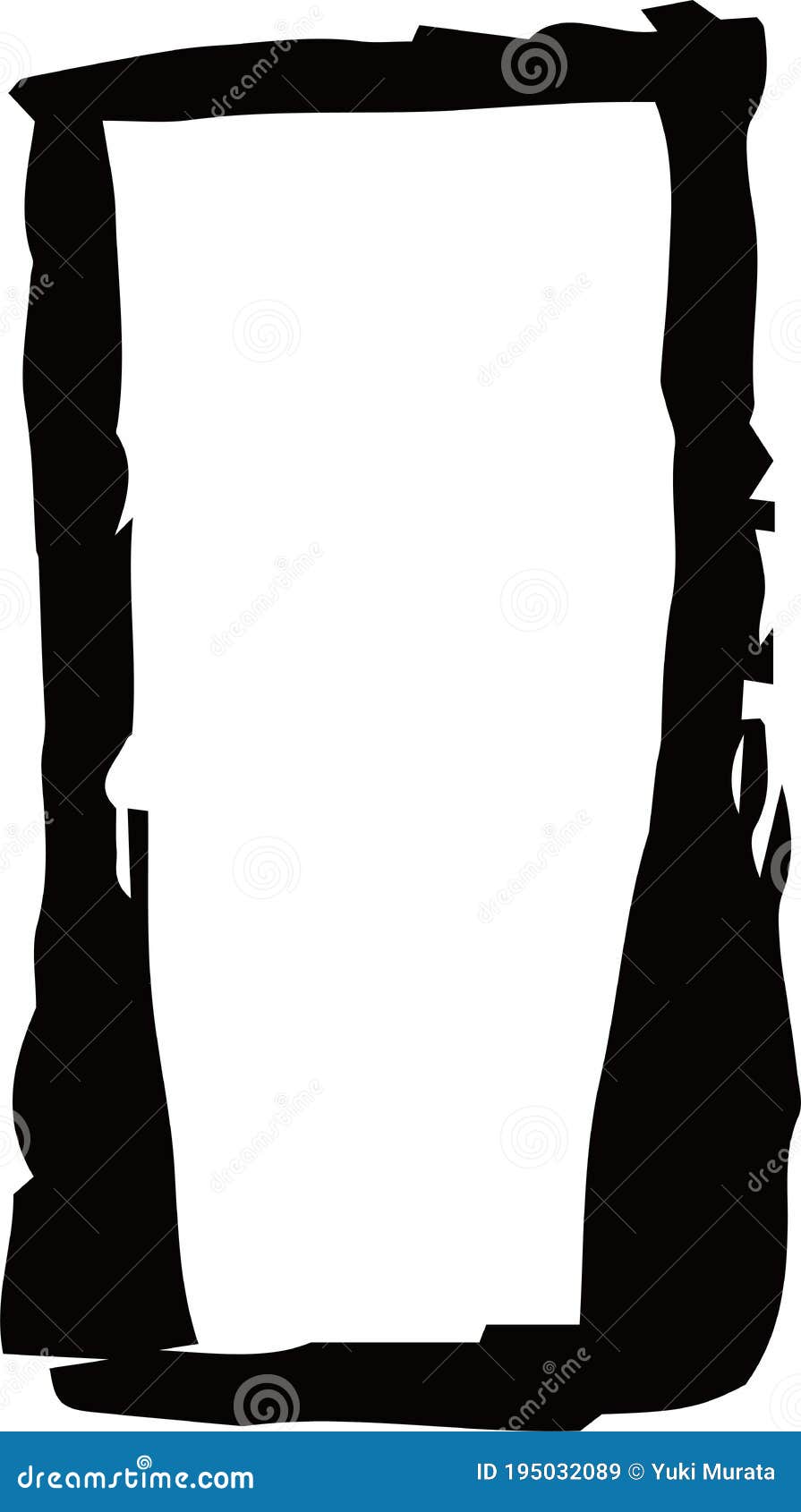 Black Rectangle Drawn with Rough Lines Stock Illustration ...