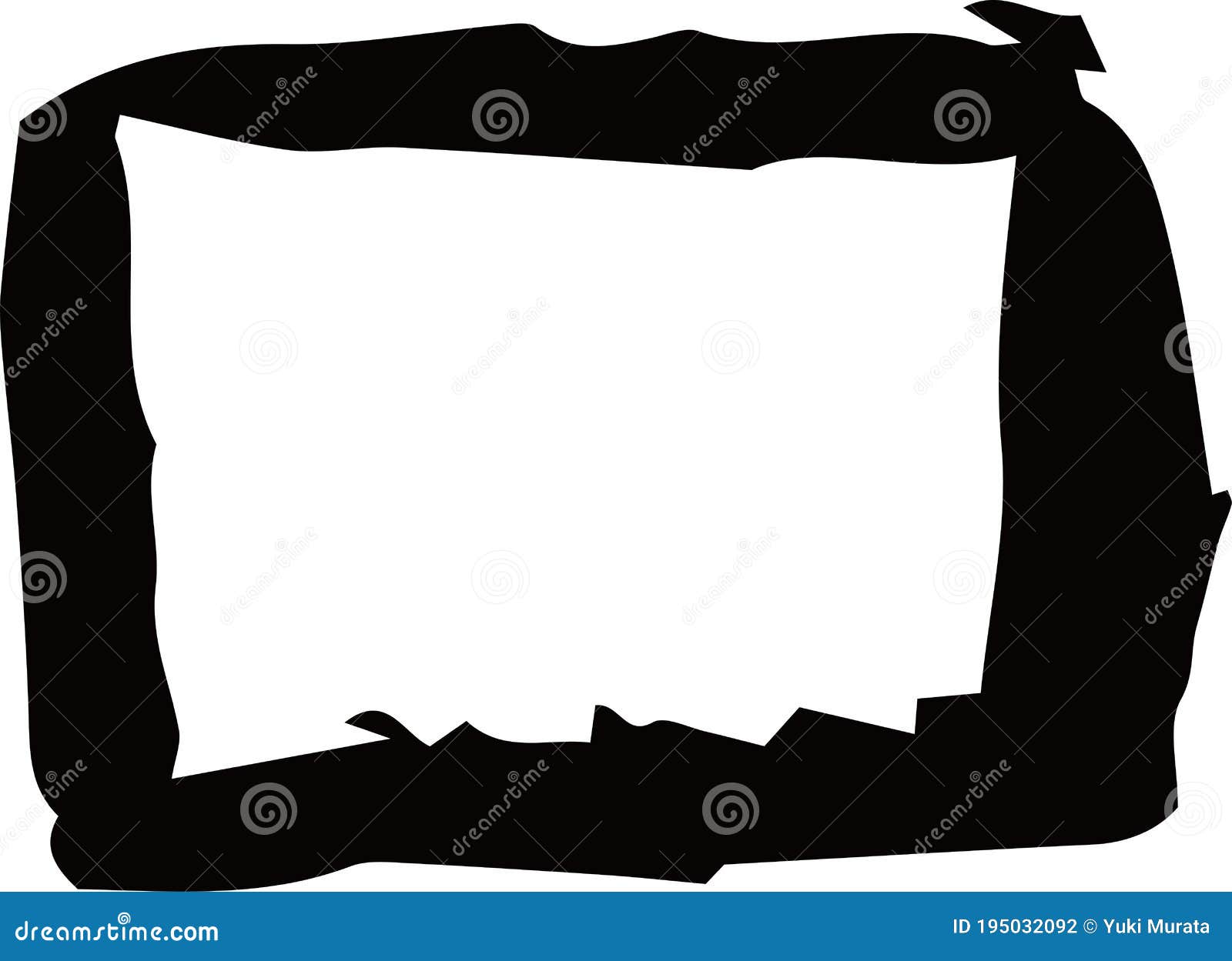 Black Rectangle Drawn with Rough Lines Stock Illustration ...