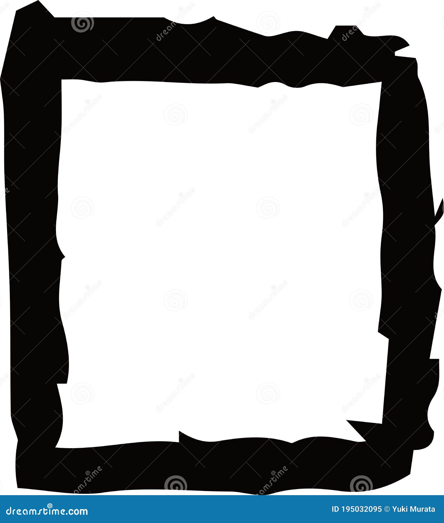 Black Rectangle Drawn with Rough Lines Stock Illustration ...