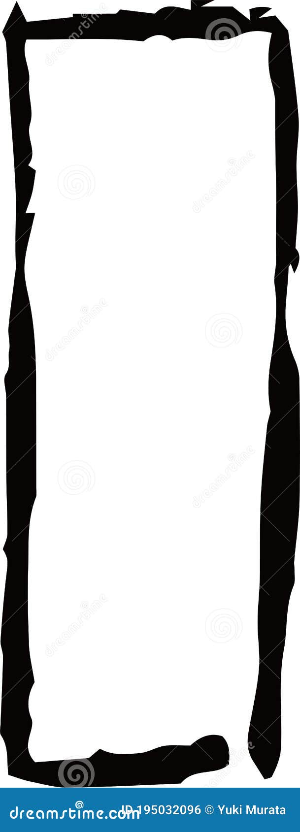 Black Rectangle Drawn with Rough Lines Stock Illustration ...