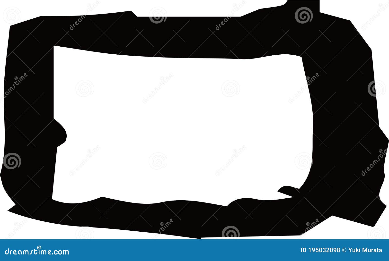 Black Rectangle Drawn with Rough Lines Stock Illustration ...