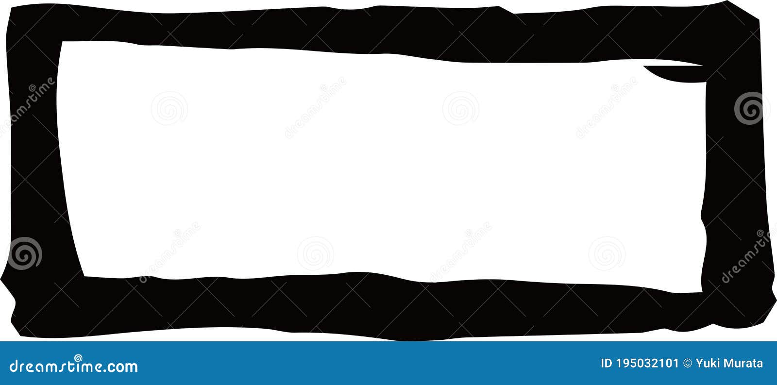 Black Rectangle Drawn with Rough Lines Stock Illustration ...