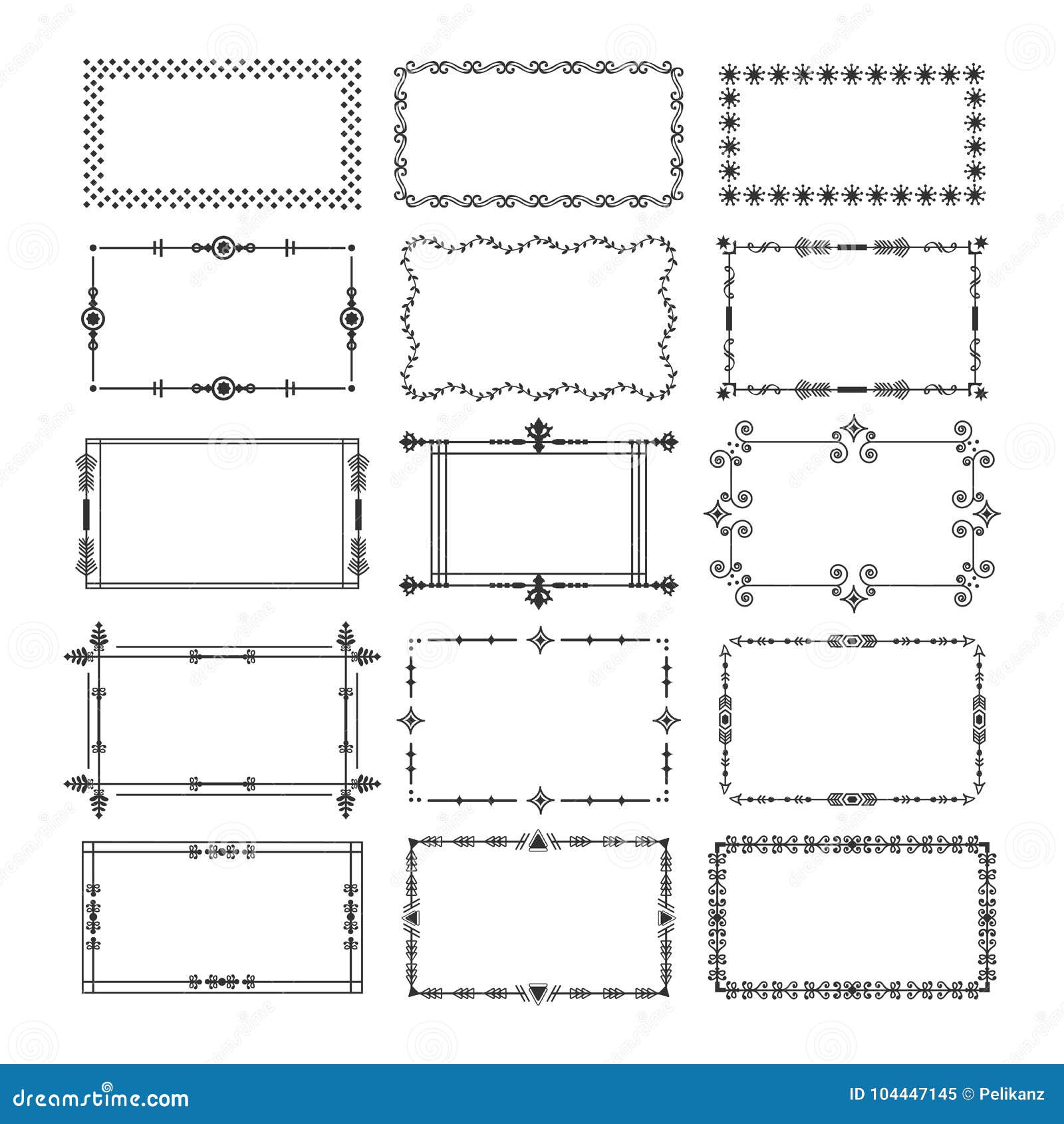 Black Rectangle Frames and Borders Emblem Icons Set Stock Vector ... Black Rectangle Frames and Borders Emblem Icons Set Stock Vector ...