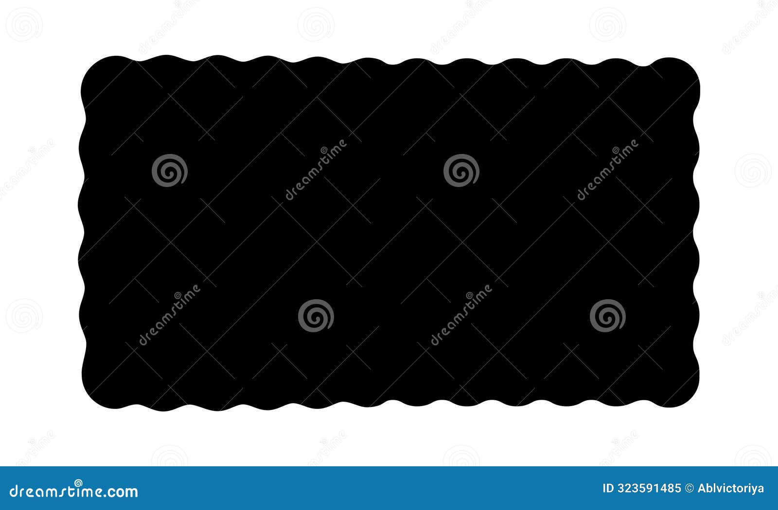 Black Rectangle Shape with Wiggly Edges. Rectangular Form with ...