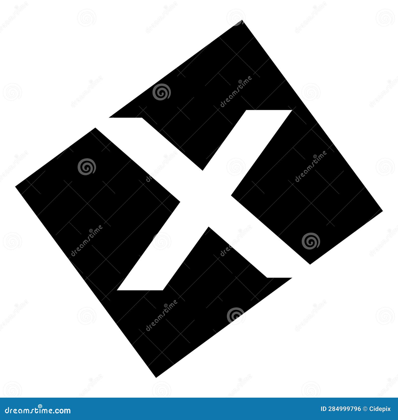 Black Rectangle Shaped Letter X Icon Stock Vector - Illustration of ...