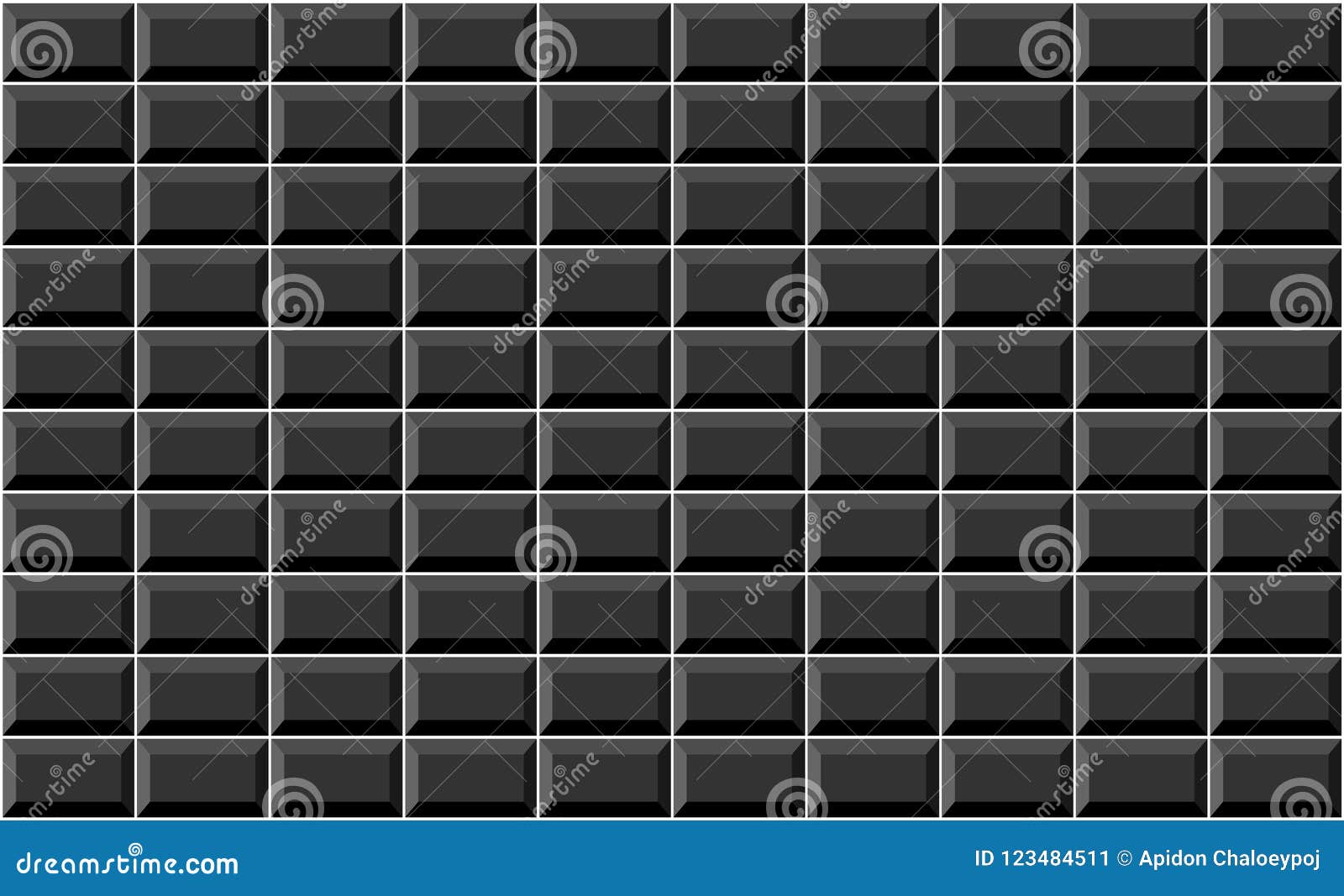 Black Rectangle Wall Patterns with White Tiles Grout. Stock Vector ...