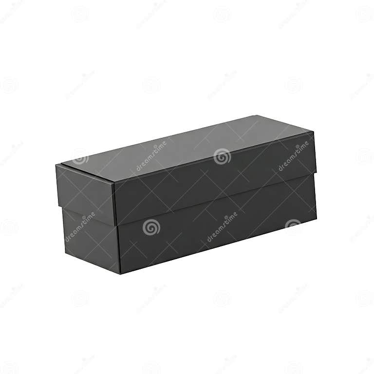 A Black Rectangular Box Isolated on White Background Stock Illustration - Illustration of shape ...