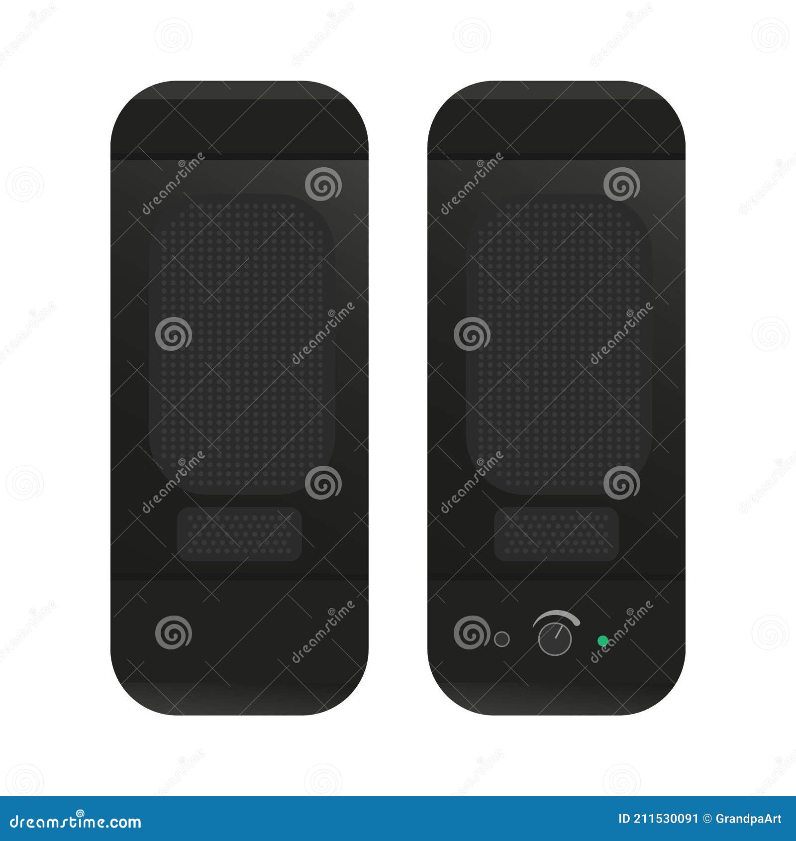 Black Rectangular Computer Speakers. Desktop Compact Speakers with ...