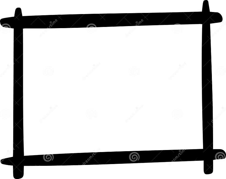 Black Rectangular Frame Featuring Rounded Corners and Thick Strokes, Creating a Bold, Simple ...