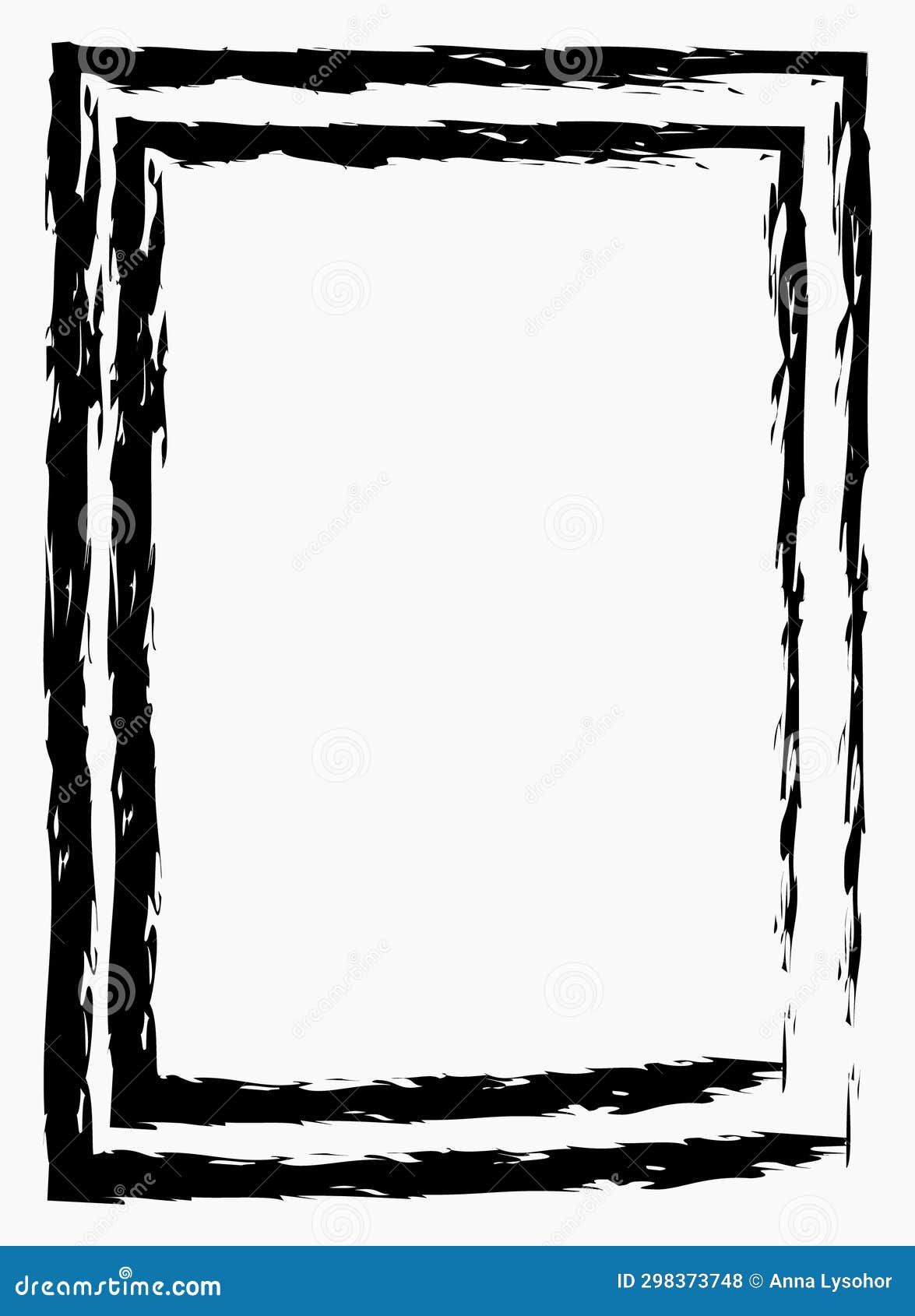 Black Rectangular Frame Isolated on White Stock Vector - Illustration ...
