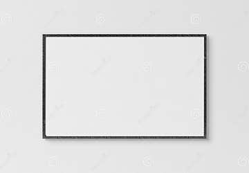 Black Rectangular Horizontal Frame Hanging on a White Wall Mockup 3D ...